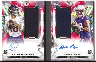 2024 Topps Inception Football Auto Booklet Caleb Williams Drake Maye ...