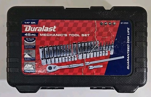 Duralast 1/4in Drive Ratchet and Socket Mechanic's Tool Set - 45 Piece ...