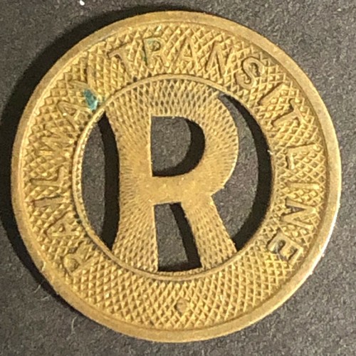 c1920's-40's 16mm Railway Transit Line Brass G/F One Fare Token South ...