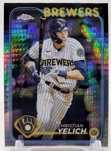 2024 Topps Chrome Baseball - Christian Yelich Card 253 Prism Refractor ...