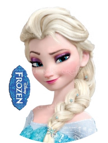 Edible FROZEN Elsa Braid Face Braided Hair Cakes Icing Topper LEFT ...