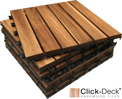 CLICK-DECK - Decking Tiles Square HARDWOOD Wooden Interlocking Deck ...