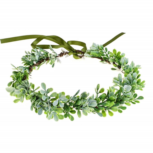 Bridal Green Leaf Crown Bohemian Headpiece Floral Headband Photo Prop ...