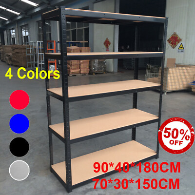 Heavy Duty 5 Tier Metal Garage Shelves Shelving Racking Storage ...