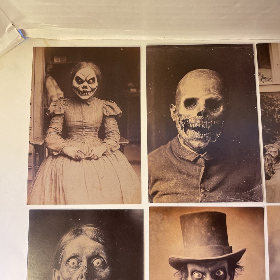 18 Photos/Halloween Postcard Lot Retro Vintage Creepy Scary Zombie | eBay