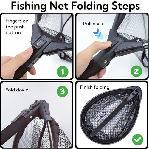 Floating Fishing Net, Rubber Coated Landing Net Ideal for Kayak ...