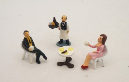 J Carlton by Gault French Miniature 4 Pc Set Paris Cafe Waiter Couple ...