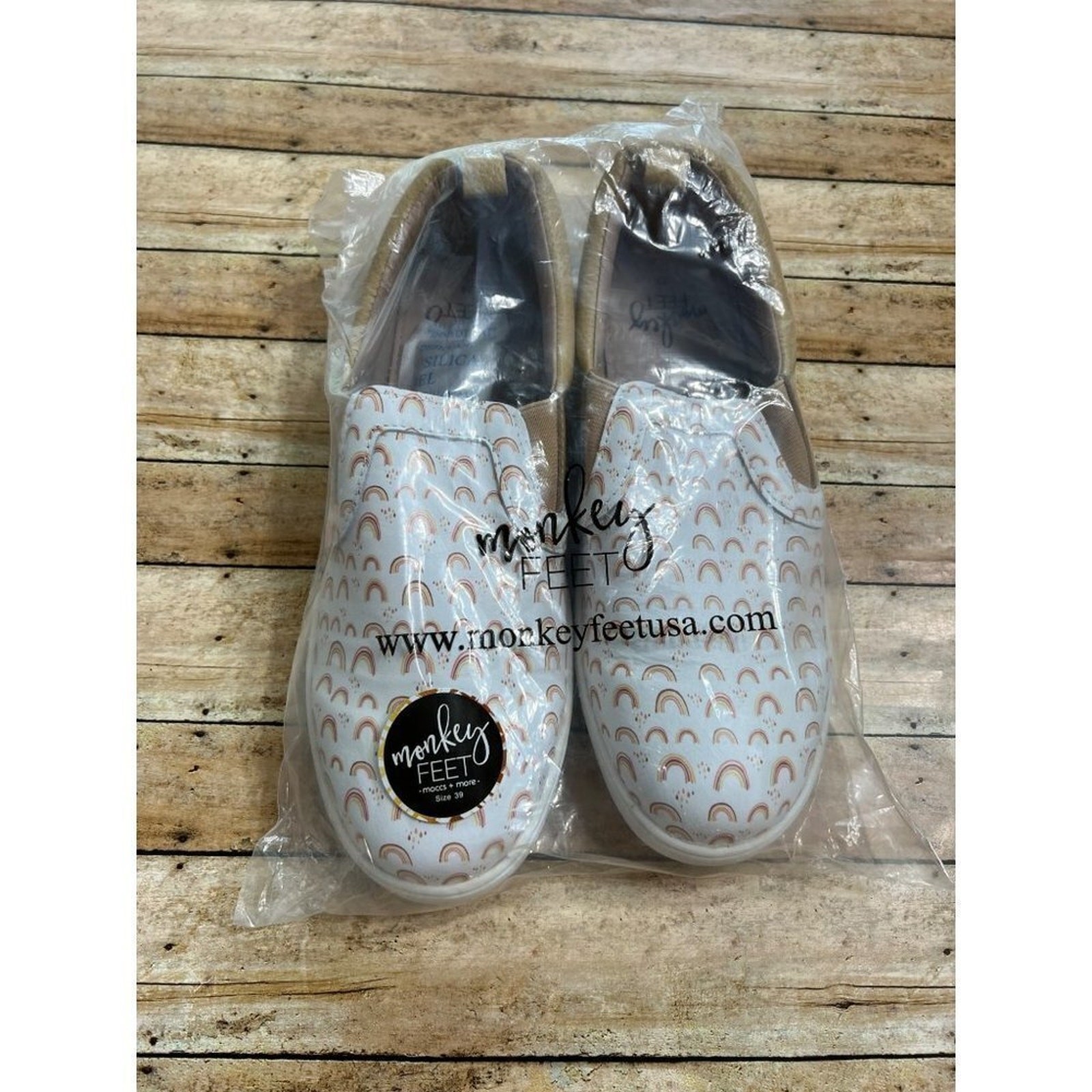 Monkey Feet Women's Tan Rainbow Slides Size 39 (Size 8) NWT | eBay