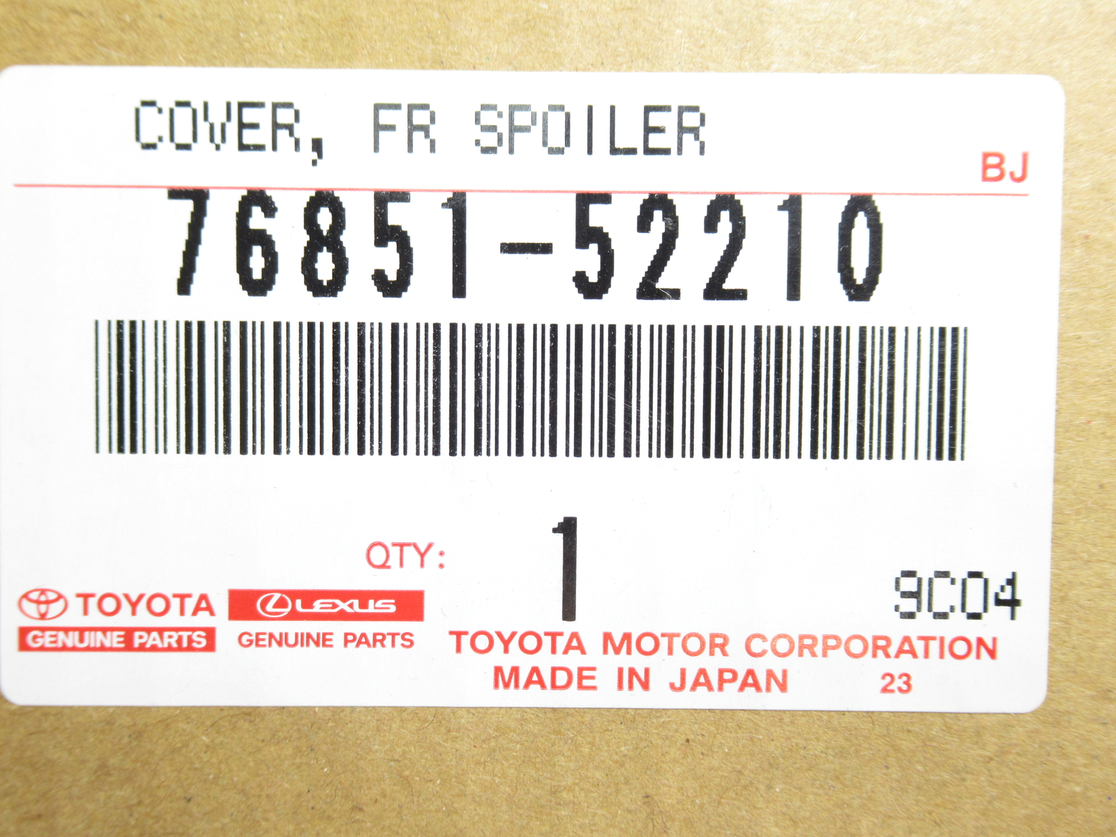 Genuine OEM Toyota 76851-52210 Front Lower Spoiler 2012-2014 Prius C | eBay