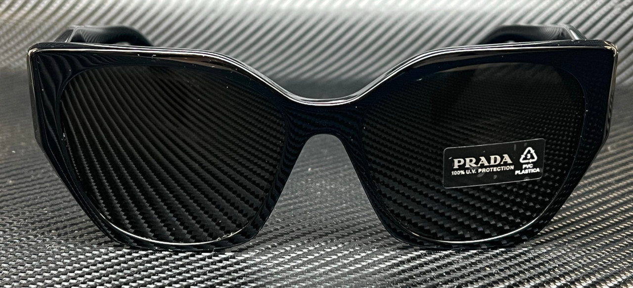 PRADA PR 19ZSF 1AB5S0 Black Dark Grey Women's 56 mm Sunglasses ...