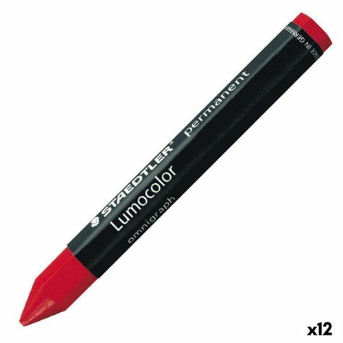 Crayons gras de couleur Staedtler Lumocolor Permanent Rouge [12 Unités ...