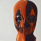 Custom knit creepy black orange balaclava baddie Crochet ghost clown ...