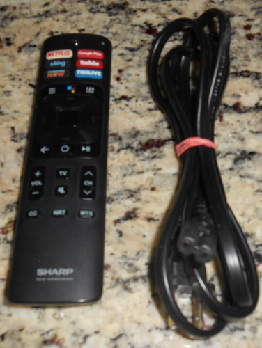 BUNDLE ORIGINAL SHARP ERF3A69S SMART TV REMOTE CONTROL POWER CORD PLUG ...