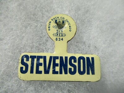 Adlai Stevenson Presidential Tab Campaign Pin Back Button Political ...