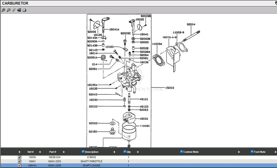 Genuine Kawasaki 16041-2203 Carburetor Throttle Shaft FE290D | eBay