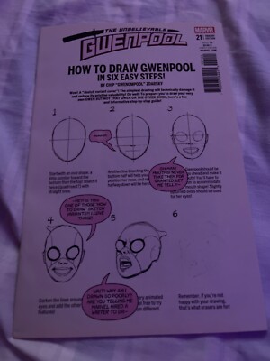 GWEN-POOL #21 (2016) HOW TO DRAW VARIANT - 9.4 NEAR MINT (MARVEL) | eBay