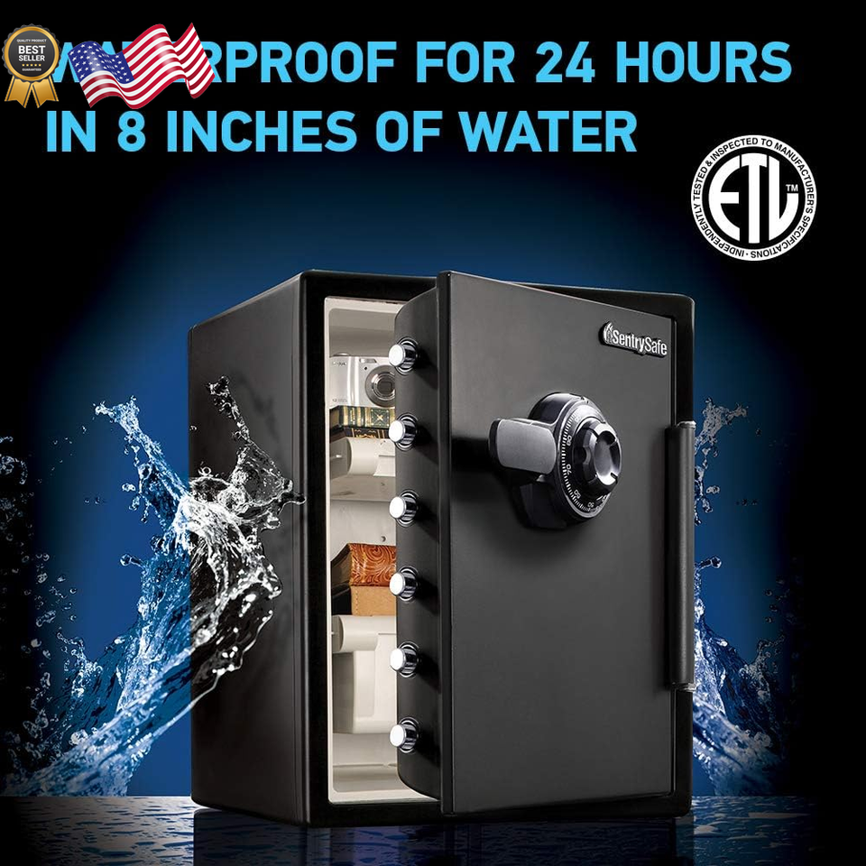 SentrySafe Black Fireproof Waterproof Floor Safe with Dial Combination ...