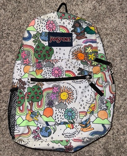JanSport Cross Town Backpack DIY Color Me Custom Rainbow White GREAT ...
