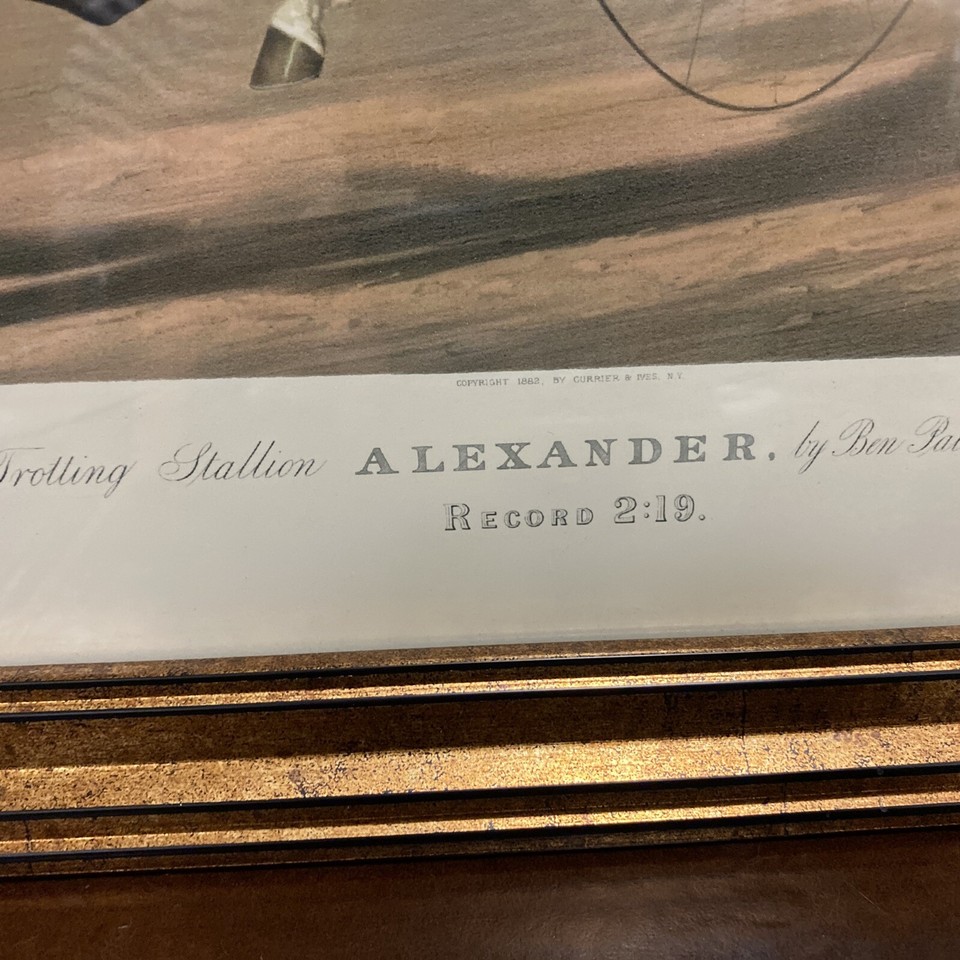 Antique Currier & Ives Lithograph The Champion Stallion Alexander | eBay