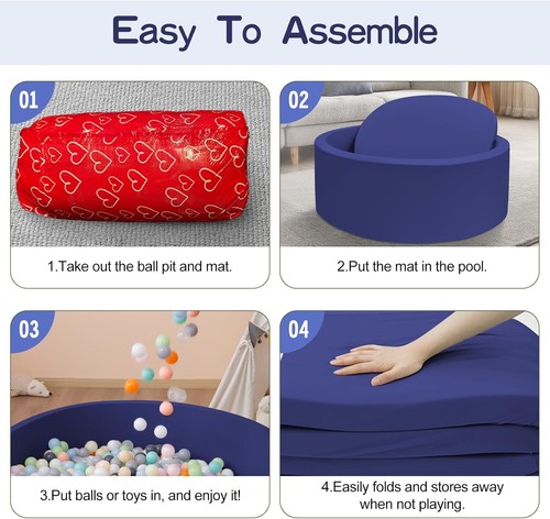 Soft Foam Ball Pit Soft Memory Foam Ball Pit for Toddler Children 35.4 ...