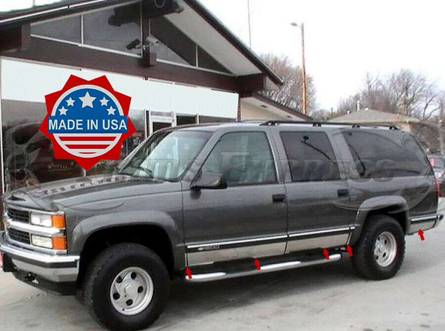 1992-1999 Chevy Suburban w/Flare Stainless Steel Rocker Panel Trim-10Pc ...