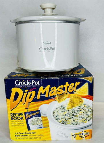 Rival Crock Pot Dip Master Slow Cooker 1.5 Quarts White SCR151-WG New ...