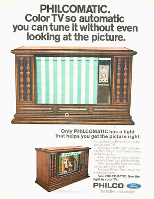 1971 PHILCO COLOR TV television console vintage PRINT AD FORD furniture ...