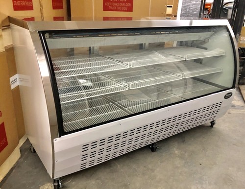 Deli Case New 72" 82" ShoW Curved Glass Refrigerator Display Bakery ...