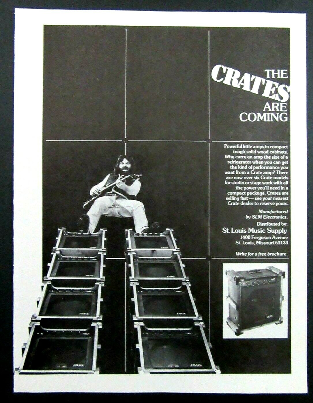 1979 SLM Electronics CRATE AMPLIFIERS Guitar Player Magazine Ad | eBay