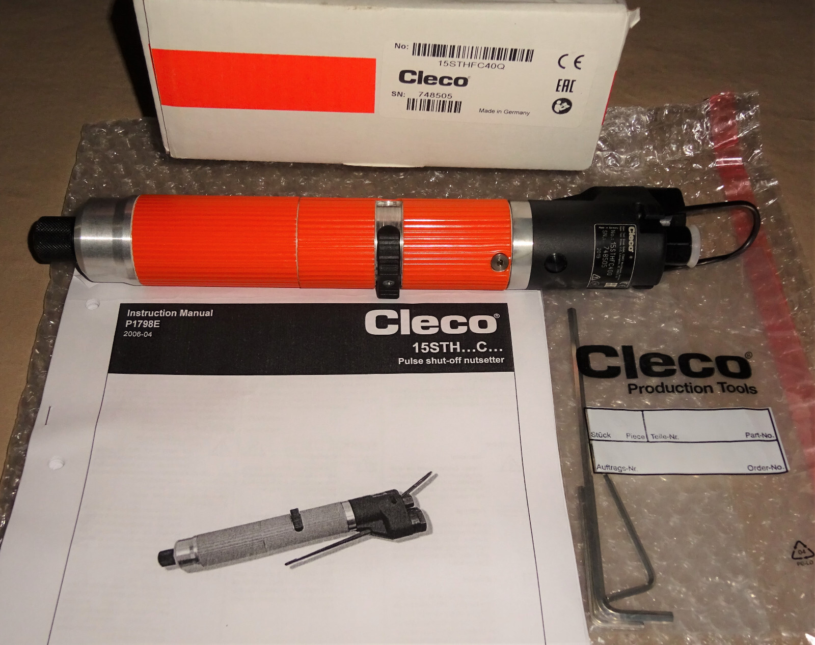CLECO INLINE PULSE NUTRUNNER SHUT-OFF MODEL LEVER START 15STHFC40Q for ...