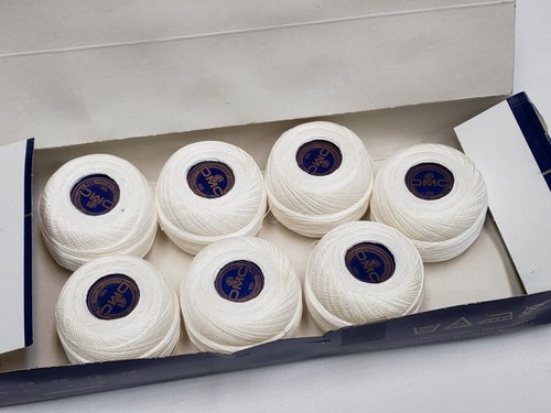7 Vintage Balls Crochet Cotton Tatting Thread ALL White DMC New in Box ...