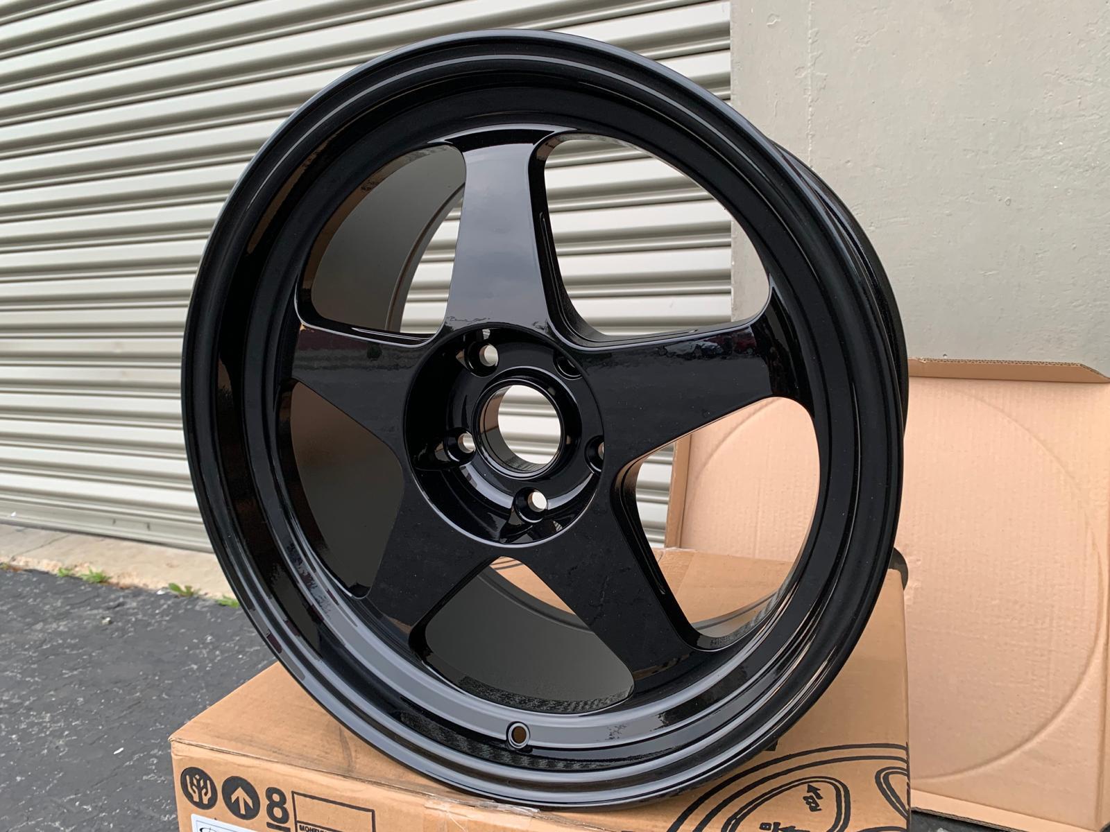 18x9.5 +40 Rota Slipstream Wheels 5x120 Gloss Black CTR Type R FK8 FL5 ...