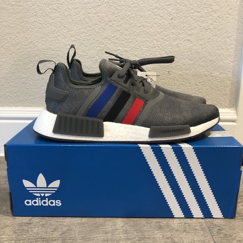 New Adidas Original NMD_R1 Primeknit Running Sneakers Grey Men’s Shoes ...