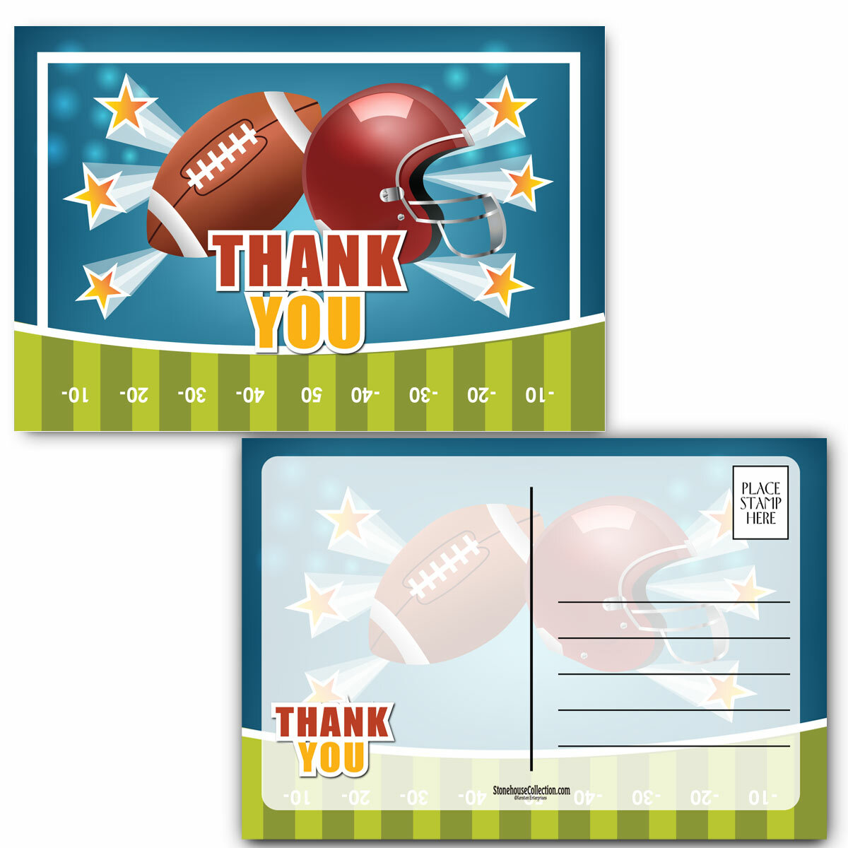 Football Birthday Thank You Cards Personalised Football Thank You