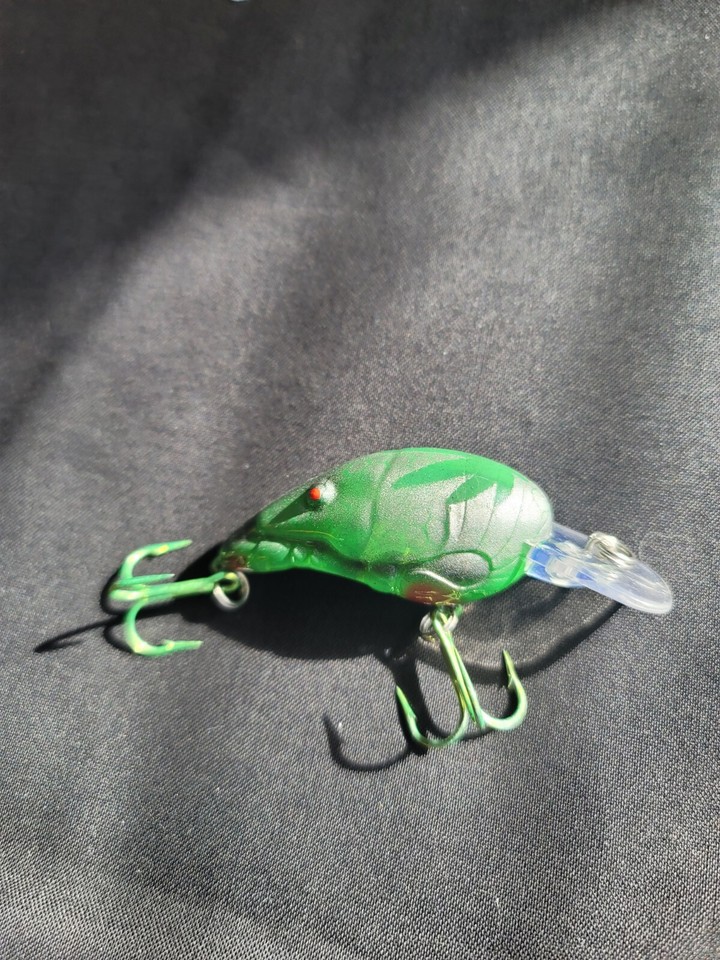 Custom Airbrushed/Painted Fishing Lure Weed Leaf Crawfish Crankbait | eBay