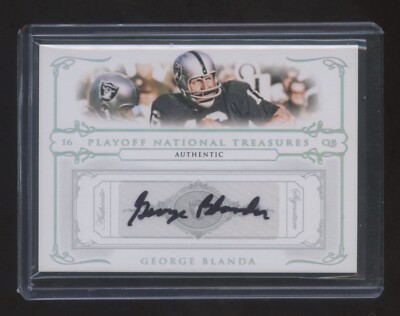 2007 NATIONAL TREASURES GEORGE BLANDA PLATINUM AUTOGRAPH #ED 14/50 MINT ...