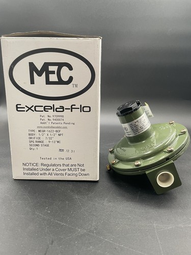 Marshall 1622-BCF Second Stage Propane LP Regulator 11" WC Output 1/2 ...