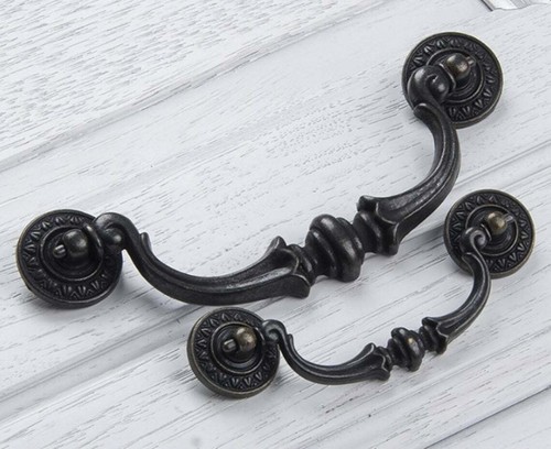 3.5" 5.5" Drop Bail Dresser Drawer Pull Handle Knobs Rustic Antique ...
