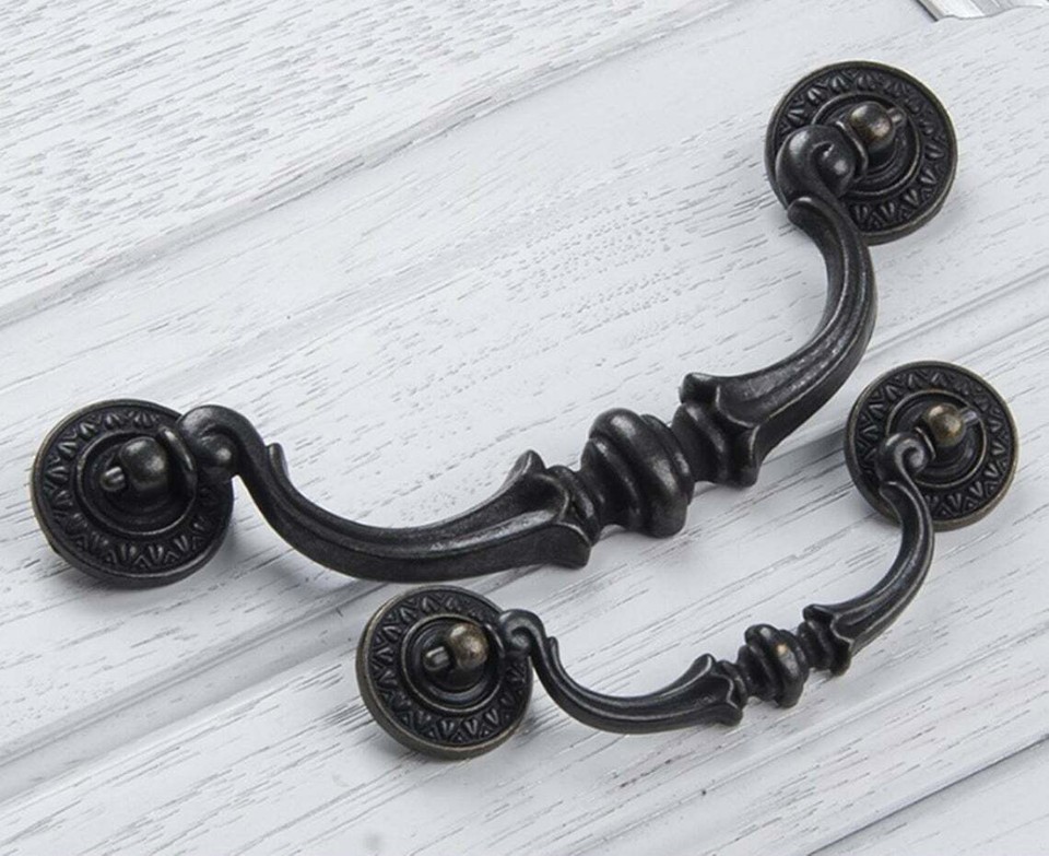 3.5" 5.5" Drop Bail Dresser Drawer Pull Handle Knobs Rustic Antique ...