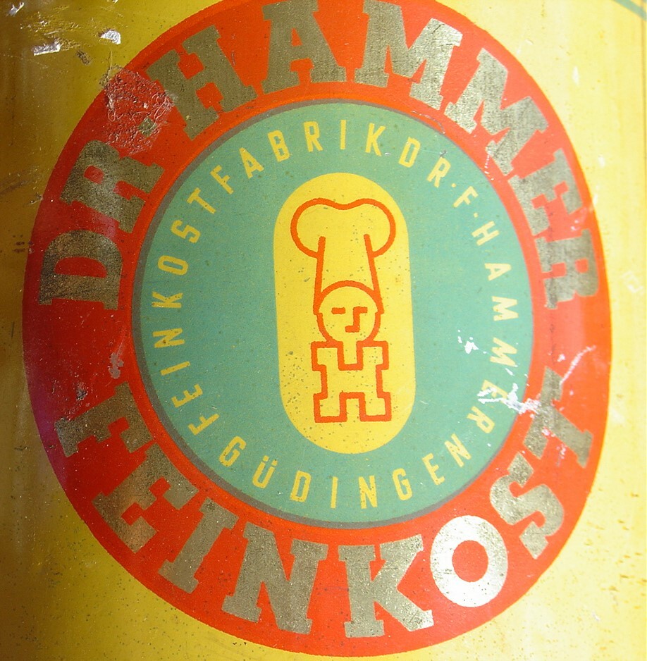 Vintage German Advertising Tin Can Dr Hammer Deli Chef Hat Figure ...