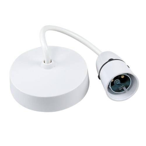 PENDANT SET WITH WHITE CEILING ROSE FITTING AND BC LAMPHOLDER, PREWIRED ...