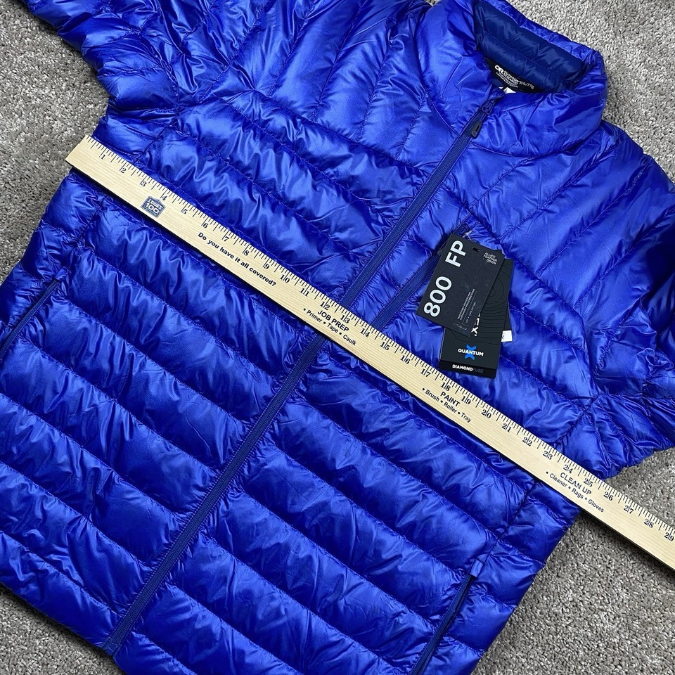 NEW Outdoor Research Helium Down Jacket Puffer Mens 2XL Topaz Blue 800 ...