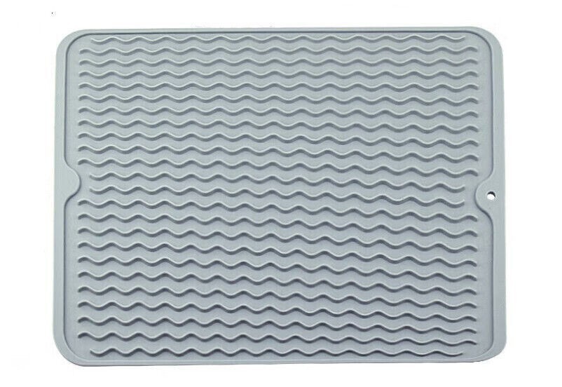 Silicone Sink Drying Mat Heat Resistant Kitchen Rectangle Non Slip Dish ...