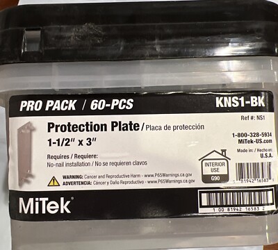 MiTek Protection Plate 1-1/2" X 3" Pro Pack 60-Pieces, 16-Gauge Steel ...
