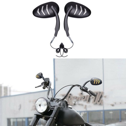 For Harley Dyna FXDF Road King Motorcycle Rear Mirror with LED Turn ...