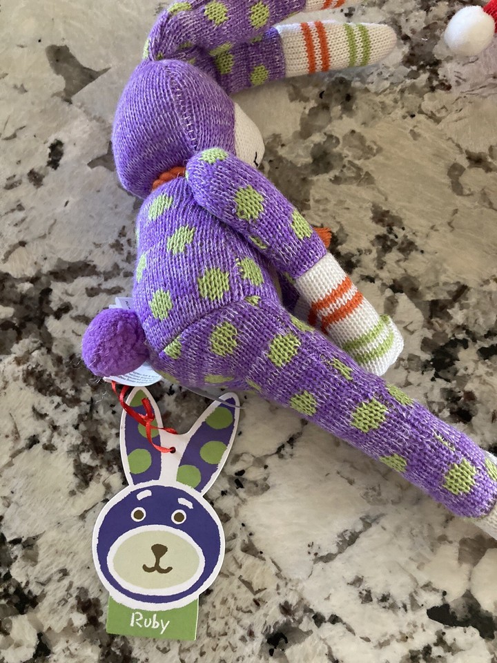 Sock Monkey by Seasons of Cannon Falls Rabbit Magnetic Hands Purple ...