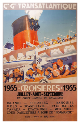 OCEAN LINERS 2120 French Line SS Normandie 1935 11 x 17 | eBay