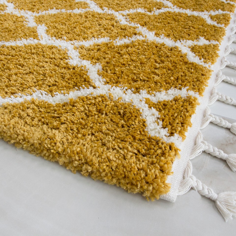 Ochre Mustard Yellow Gold Bright Large Area Rug Rugs for Living Room ...