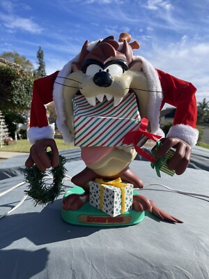Vintage 1996 Looney Tunes Taz Tazmanian Devil Animated Christmas Santa ...