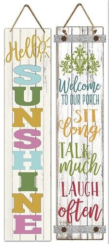 43" Double-Sided Sign Hello Sunshine / Welcome to Our Porch Sit.. Talk ...